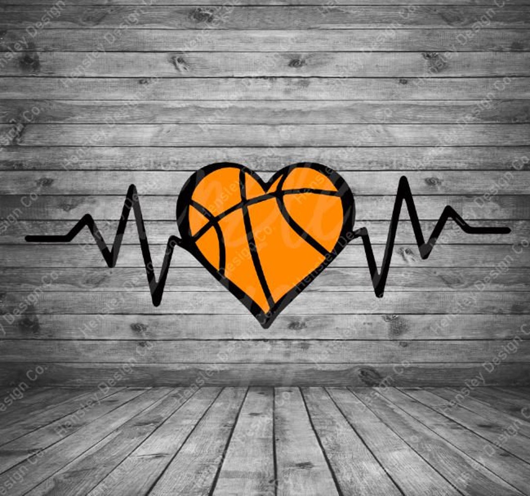 Basketball Heartbeat Design SVG - Etsy