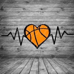 Basketball Heartbeat Design SVG - Etsy