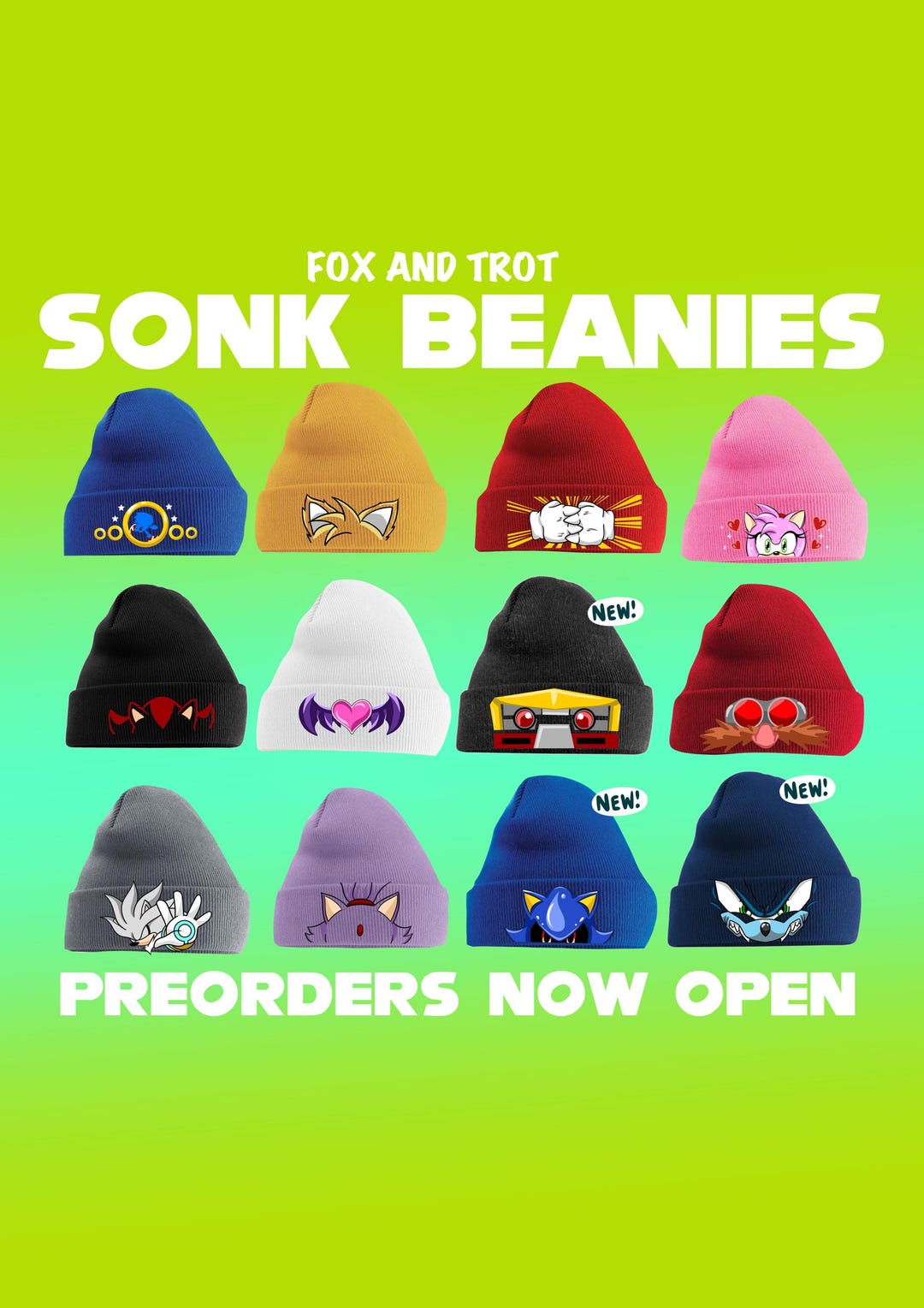 Sonic Go Fast Beanies [PREORDER] - Etsy UK