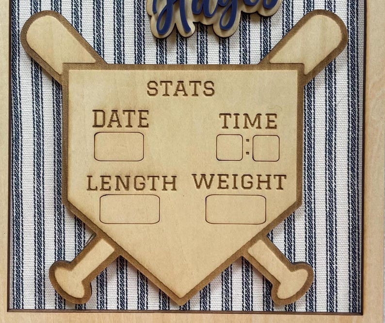 Personalized Baseball Baby Stats Sign & Milestone Discs | Nursery Decor ...