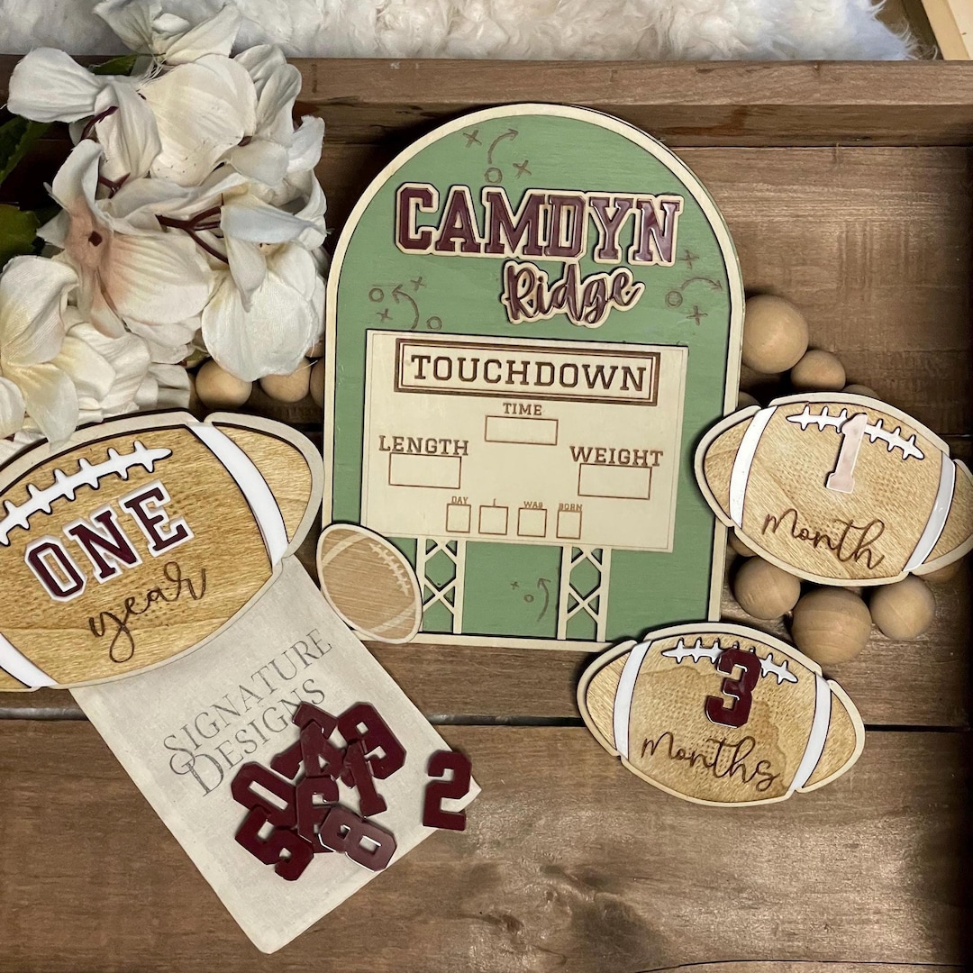 Football Baby Stats Sign: Newborn Announcement Photo Prop - Etsy