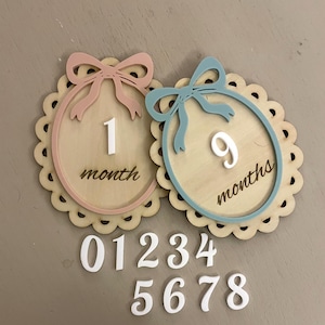 Scalloped Oval Baby Stat Name Sign Bow Themed Hospital Sign for Newborn ...