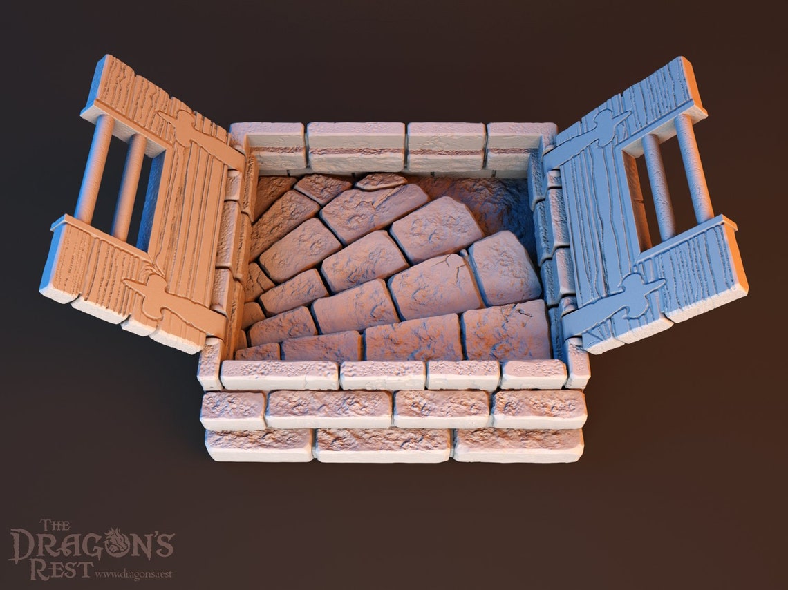 Dnd Trap Door W/steps fantasy Terrain Dragon's Rest - Etsy