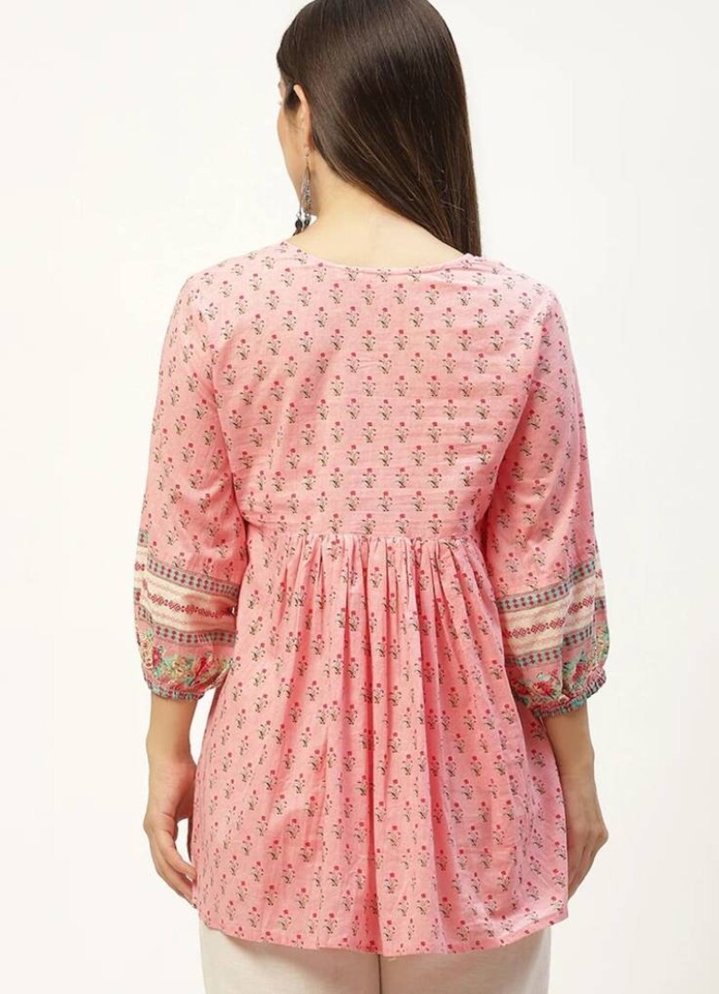 Pink Short Kurta for Woman Casual Top Kurta College Wear Top - Etsy