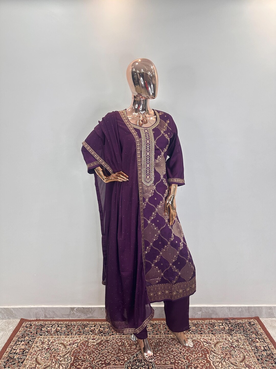 Shadi Function Dress/ Purple Salwar Kameez/ Pakistani Suit Set /dresses ...