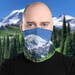 Mt. Rainier Mountain Hiking Adventure Full Face Mask Neck Gaiter ...
