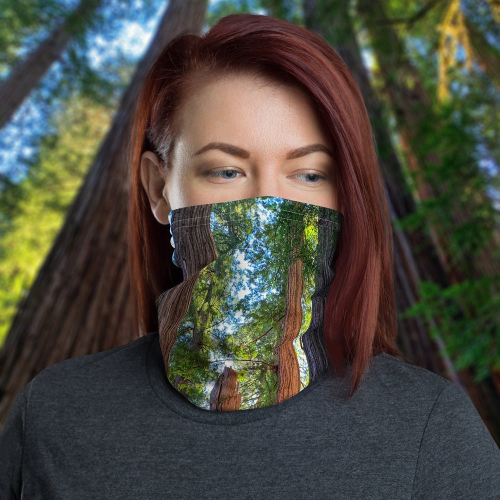 Redwood Trees Hiking Adventure Full Face Mask Neck Gaiter Balaclava ...