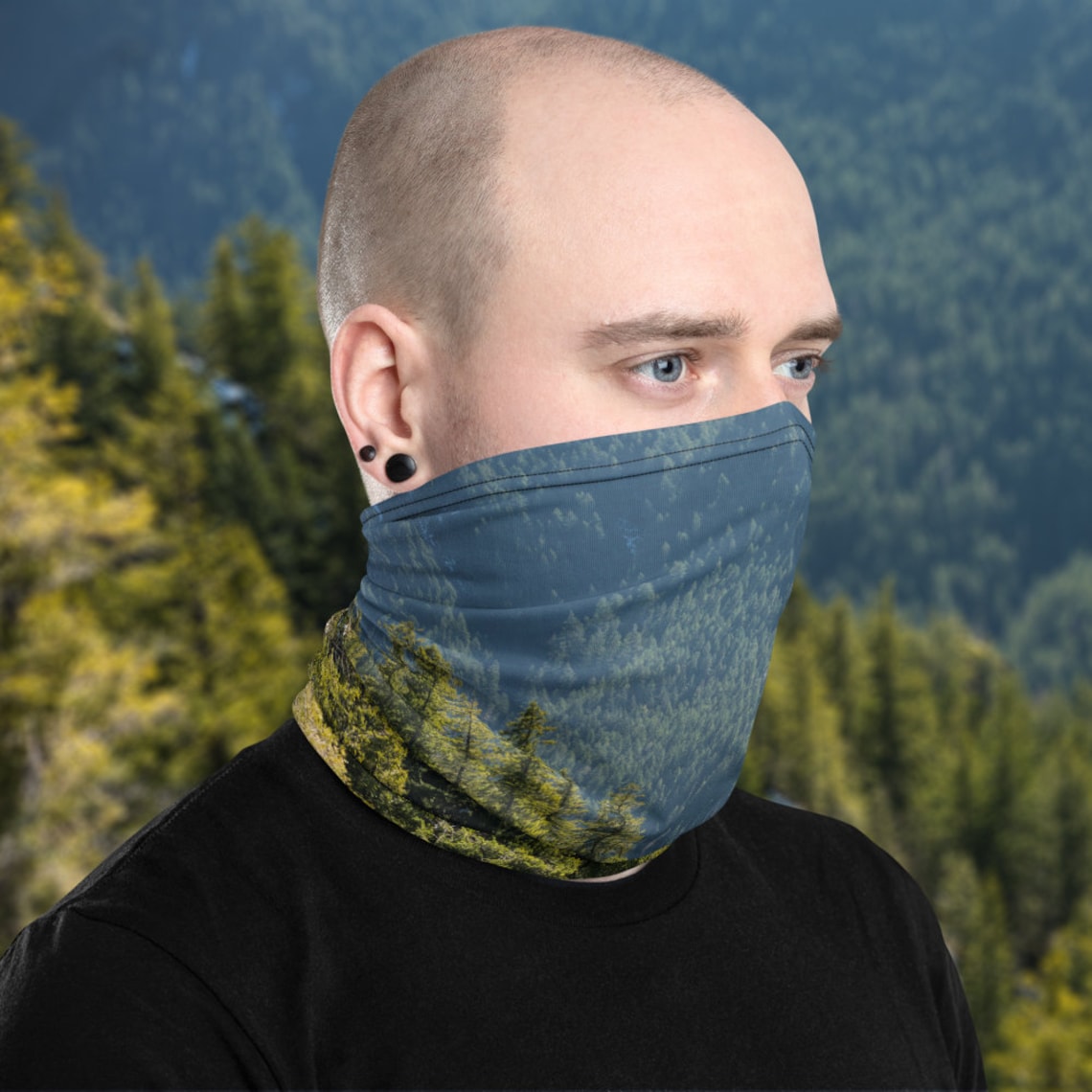 Mountain Trees Hiking Adventure Full Face Mask Neck Gaiter Balaclava ...