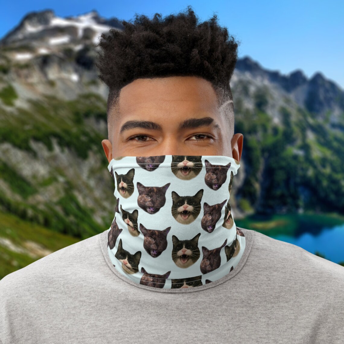 Kitty Cat Funny Full Face Mask Neck Gaiter Balaclava Bandana - Etsy