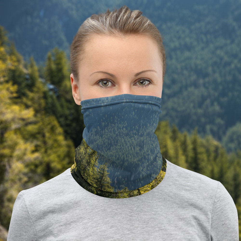 Mountain Trees Hiking Adventure Full Face Mask Neck Gaiter Balaclava ...