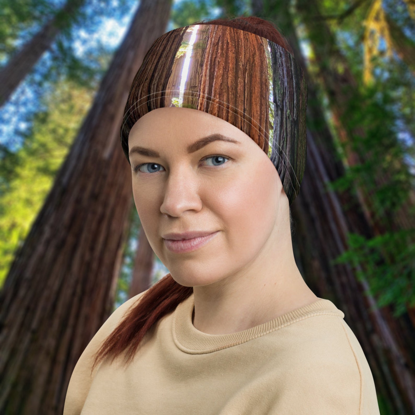 Redwood Trees Hiking Adventure Full Face Mask Neck Gaiter Balaclava ...