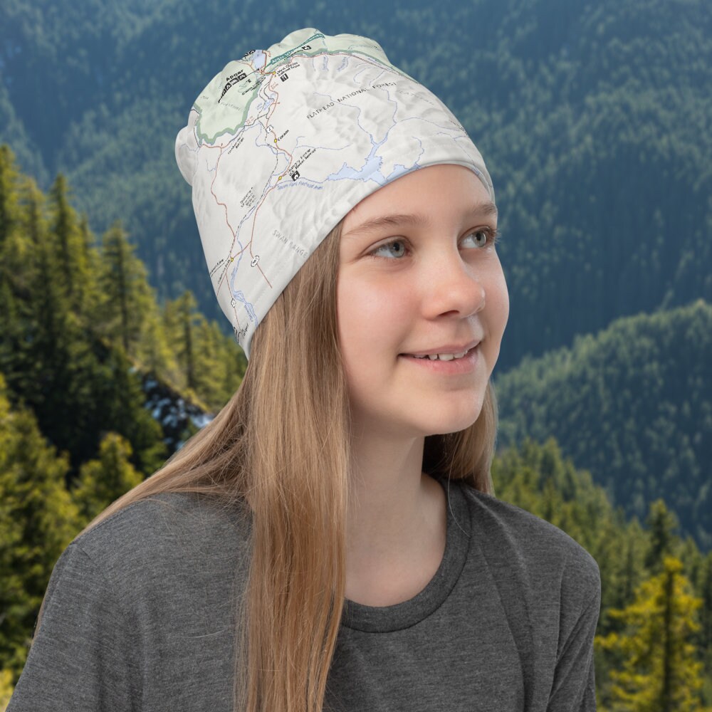 Glacier National Park Montana Map Trail Map Mountain Hiking Adventure ...