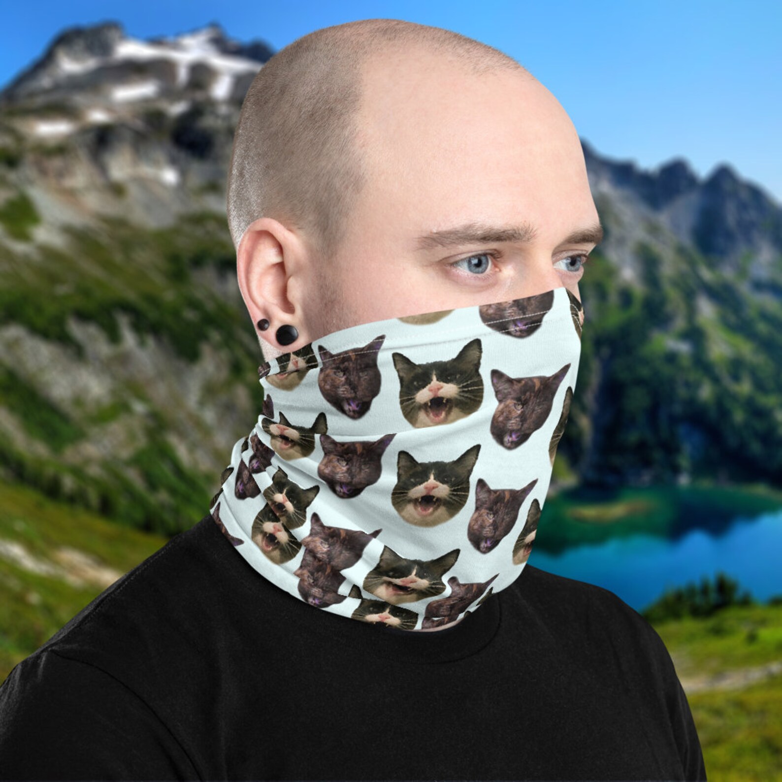 Kitty Cat Funny Full Face Mask Neck Gaiter Balaclava Bandana - Etsy