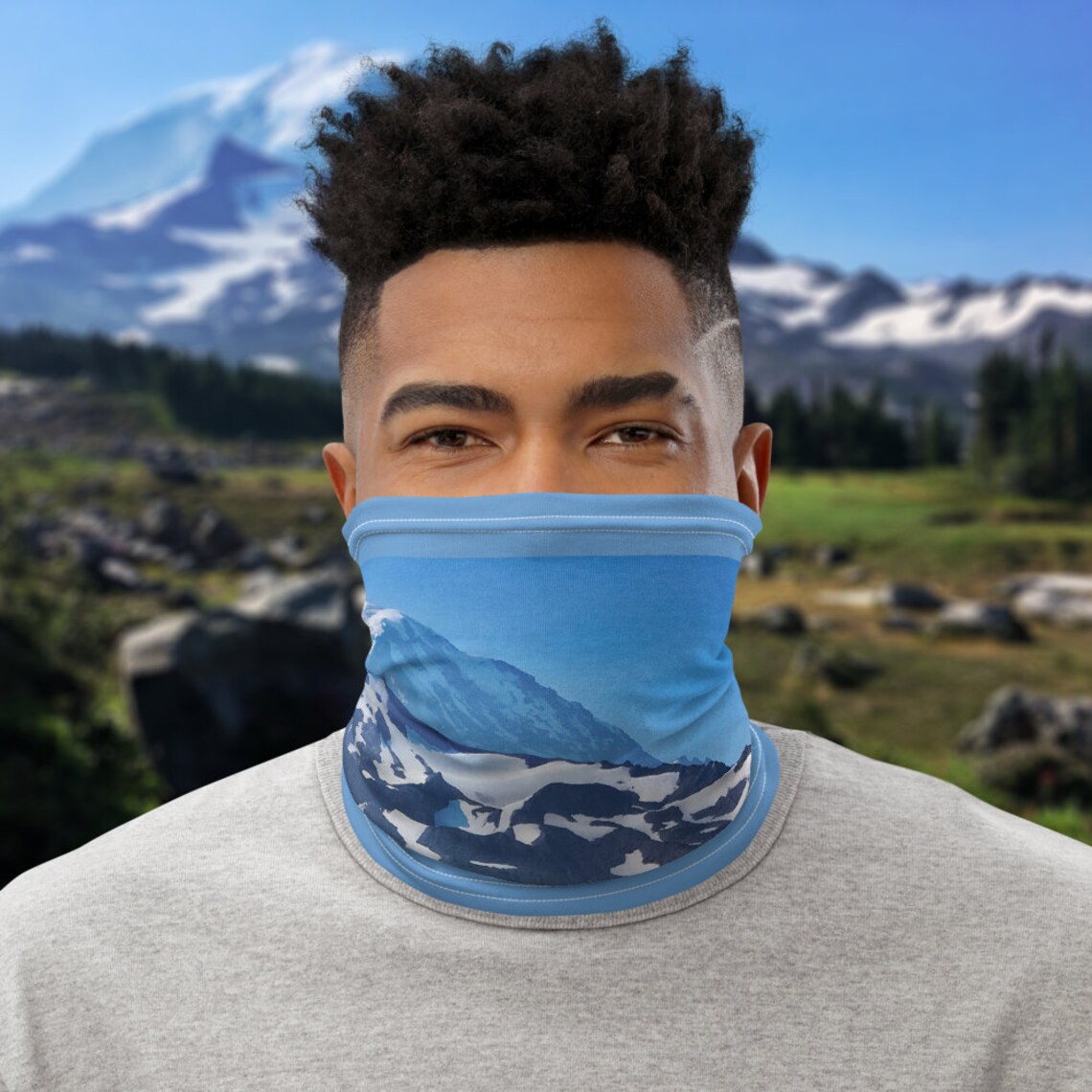 Mount Rainier Mountain Hiking Adventure Full Face Mask Neck Gaiter ...