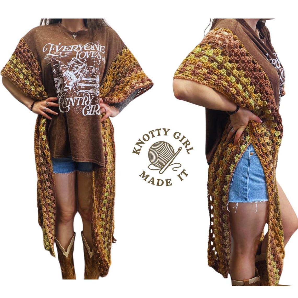 Crochet Pattern: Upcycled Tee Shirt Granny Square Fringe Shirt (PDF ...