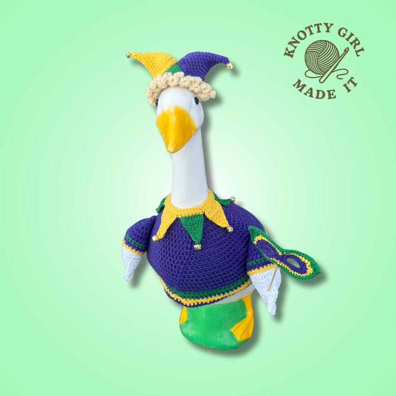 Mardi Gras Boy and Girl With Mask Bundle Porch Goose Outfit Crochet ...