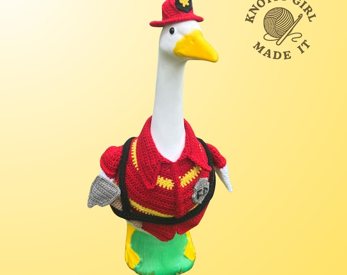 Firefighter Porch Goose Outfit Crochet Pattern PDF Instant Download - Etsy