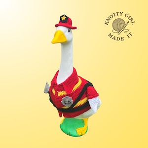 Firefighter Porch Goose Outfit Crochet Pattern PDF Instant Download - Etsy