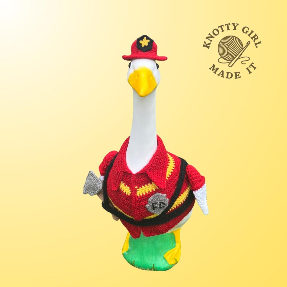 Firefighter Porch Goose Outfit Crochet Pattern PDF Instant Download - Etsy