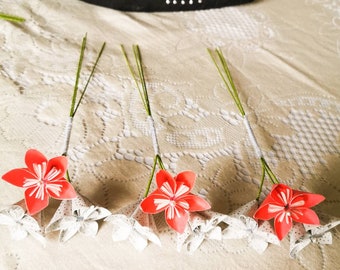 12 Book Page or Sheet Music Origami Paper Flowers on 12 Inch - Etsy
