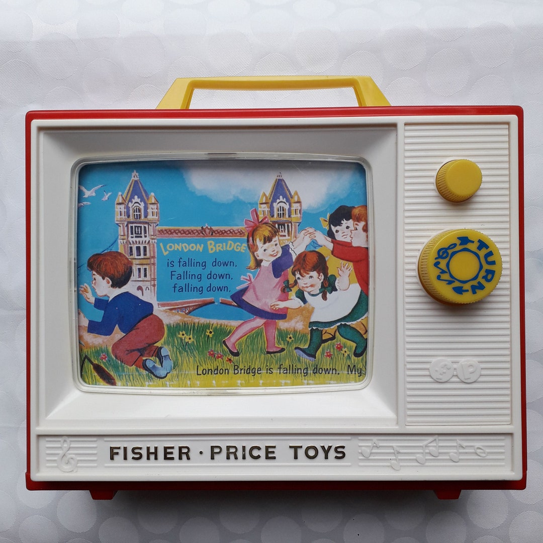 Fisher-price TV, Vintage Fisher Price Wind-up TV, Wind-up Musical TV ...