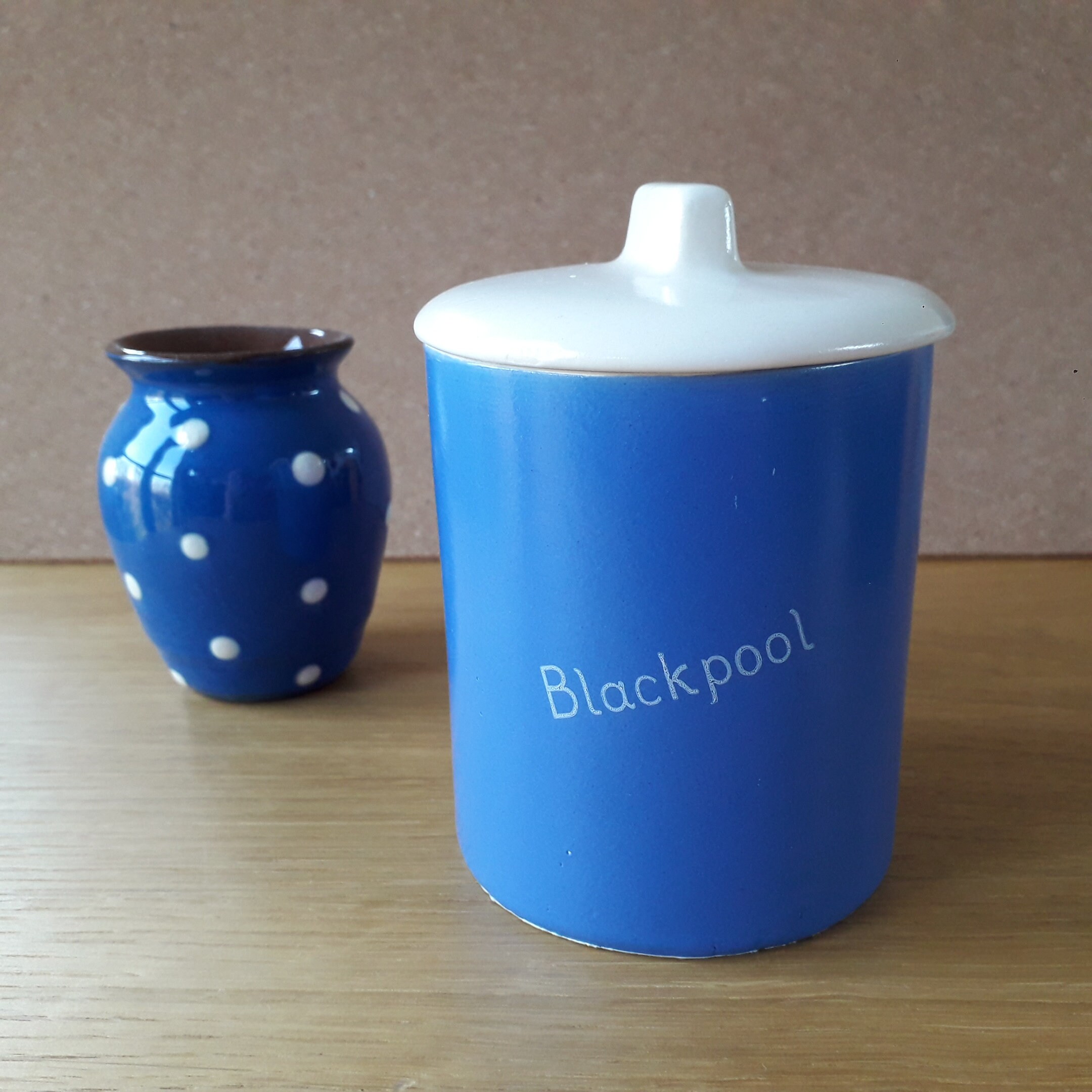Blackpool Souvenir Gift Pot New Devon Pottery Jam Pot Blue - Etsy UK