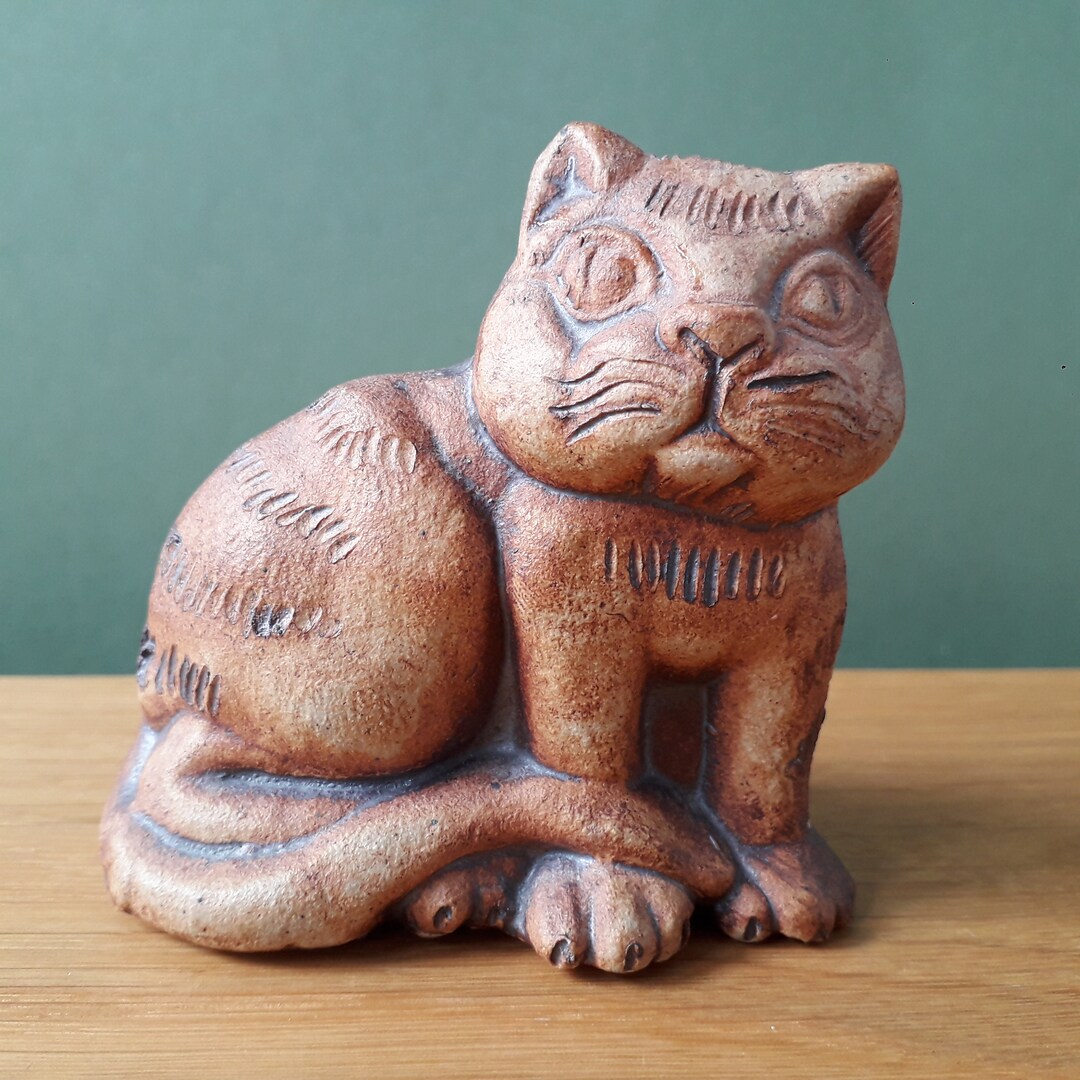 Quantock Pottery Cat, Somerset Pottery, Studio Pottery Cat, Rustic Cat ...