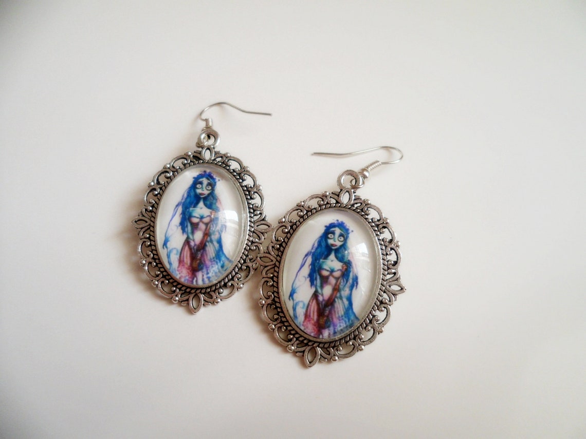 The Corpse Bride Necklace, Corpse Bride Earrings Halloween Jewelry Tim ...