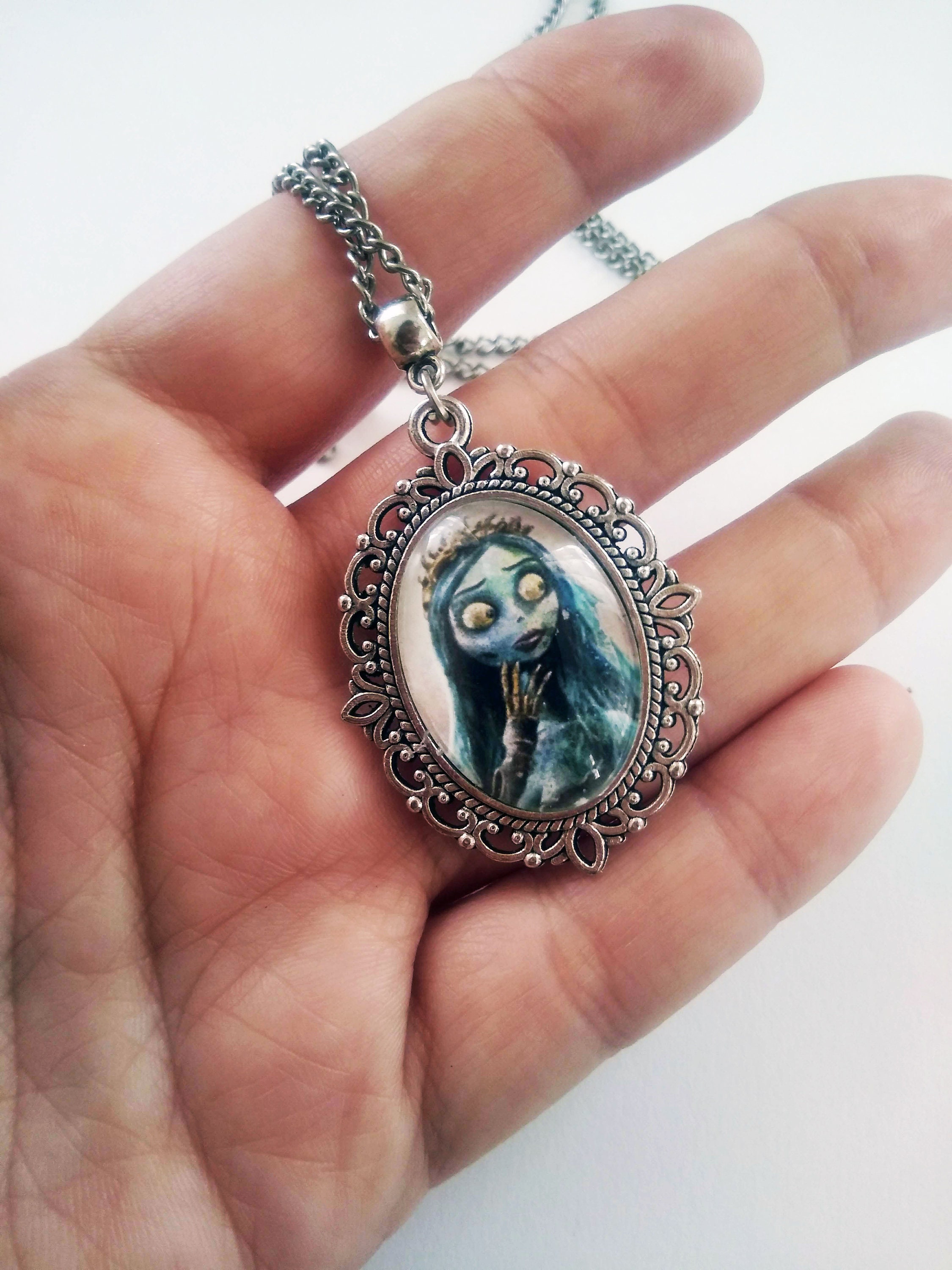 The Corpse Bride Necklace, Corpse Bride Earrings Halloween Jewelry Tim ...