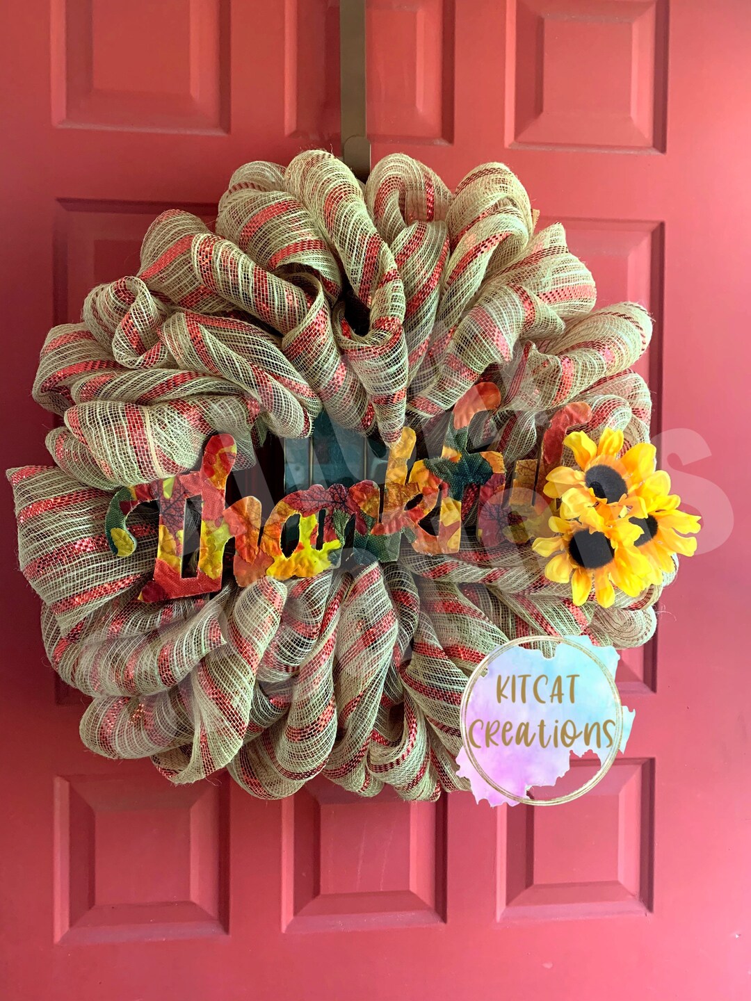 Thankful Deco Mesh Bubble Wreath - Etsy