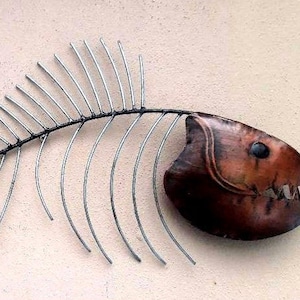 Unusual Hand Made Abstract Fish Bone Wall Art Burnt Copper 80cm - Etsy