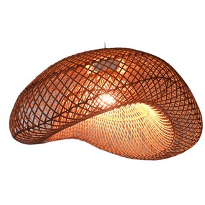 Kurakura Wave Rattan Lamp Shade Unusual Giant Ethnic Bali Boho Lamp ...