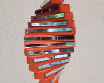 Unusual Hand Made Giant Mirror Segment Wind Twister Spiral Wind Spinner ...