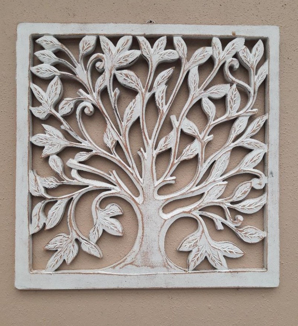 Shabby Chic Tree of Life Wall Art Unusual Whitewash Tree of - Etsy