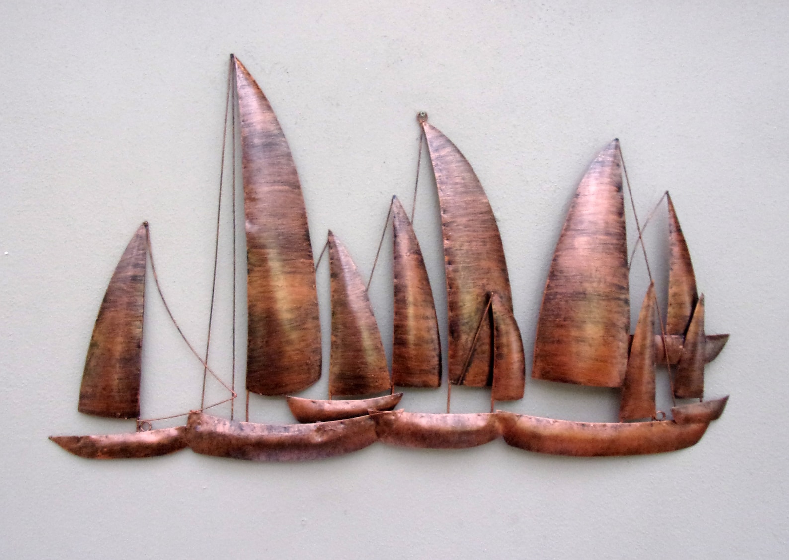 Hand Made Copper Ships Metal Wall Art Unusual Copper Sailing Ships Wall ...