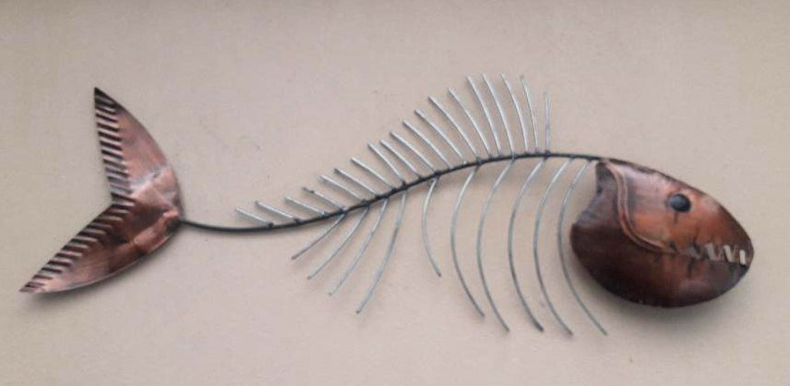 Unusual Hand Made Abstract Fish Bone Wall Art Burnt Copper 80cm - Etsy