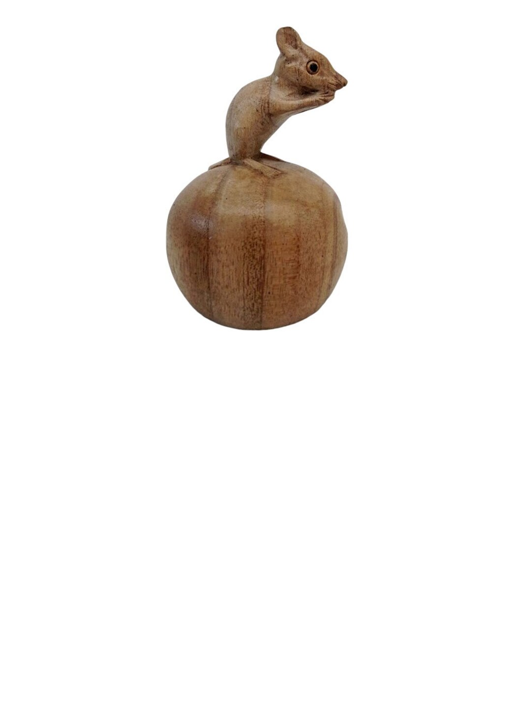 Unusual Hand Carved Wooden Mouse on Apple - Etsy UK