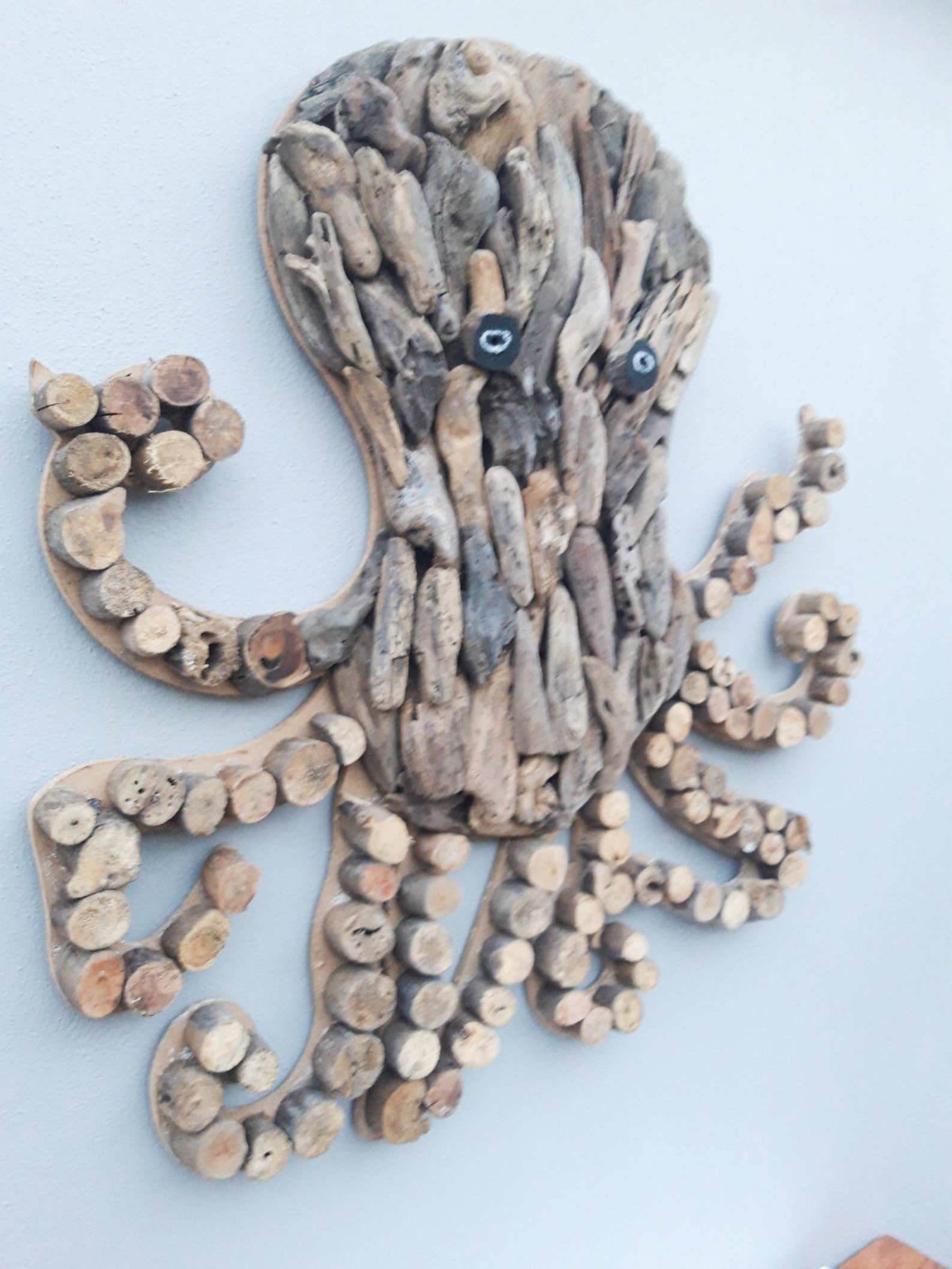 Giant Driftwood Octopus Wall Plaque Hand Made Unusual Wooden - Etsy
