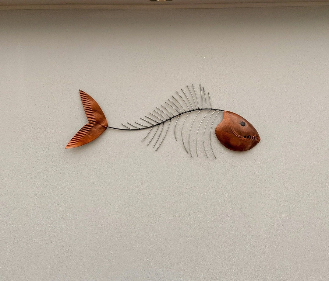 Unusual Hand Made Abstract Fish Bone Wall Art Burnt Copper 80cm - Etsy