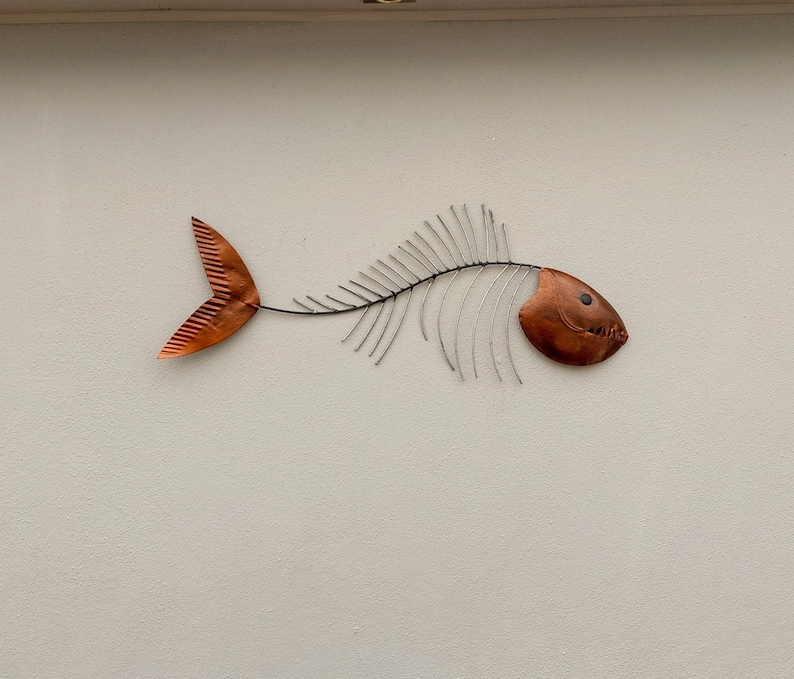 Unusual Hand Made Abstract Fish Bone Wall Art Burnt Copper - Etsy