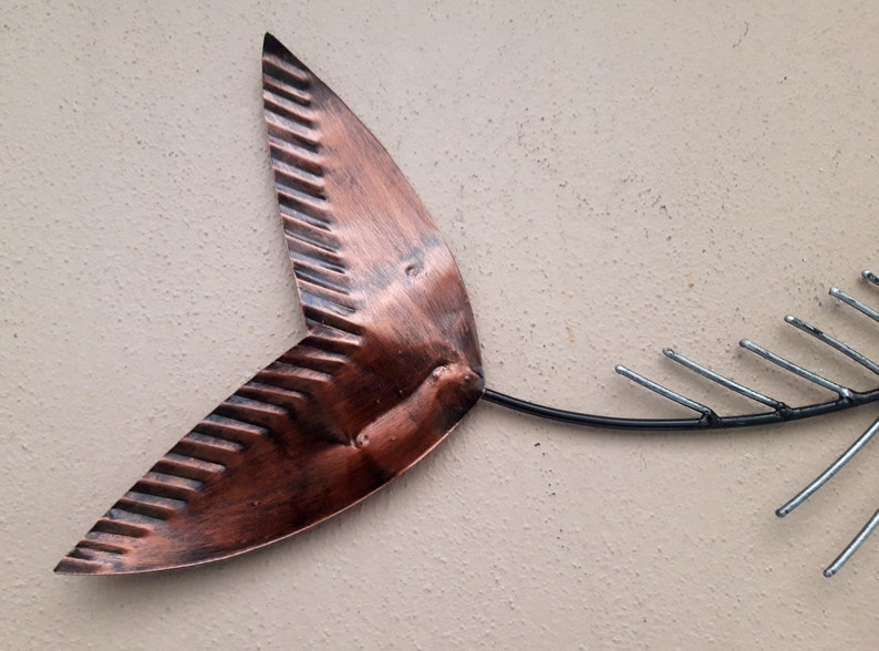Unusual Hand Made Abstract Fish Bone Wall Art Burnt Copper | Etsy