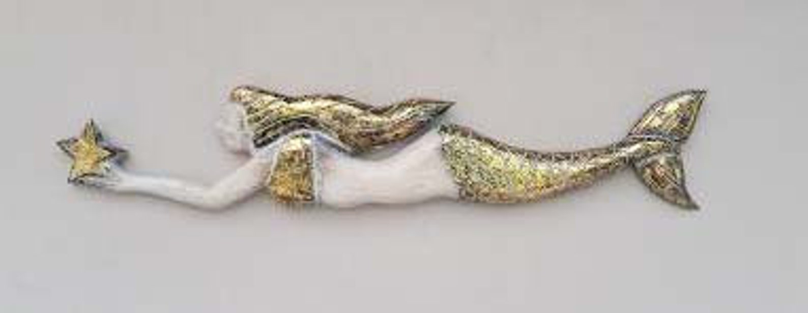 Unusual Gold Mermaid Wall Art Shabby Chic Style Gold Shimmer - Etsy UK