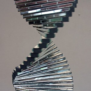 Unusual Hand Made Giant Mirror Segment Wind Twister Spiral Wind Spinner ...