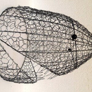 Unusual Giant Twisted Wire Wall Shark Head Metal 3D SHARK Wall Art 45cm ...