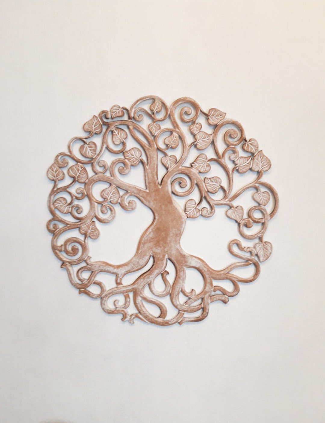 Unusual Giant Shabby Chic Tree of Life Wall Art Unusual Wash Finish ...
