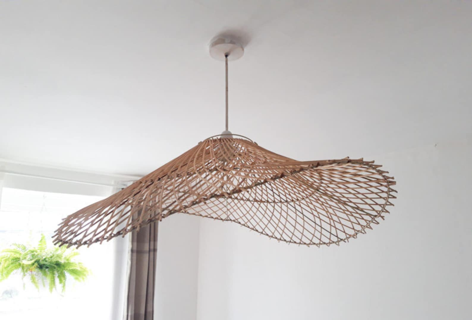 Koolie Wave Rattan Lamp Shade Unusual Giant Ethnic Bali Boho - Etsy UK