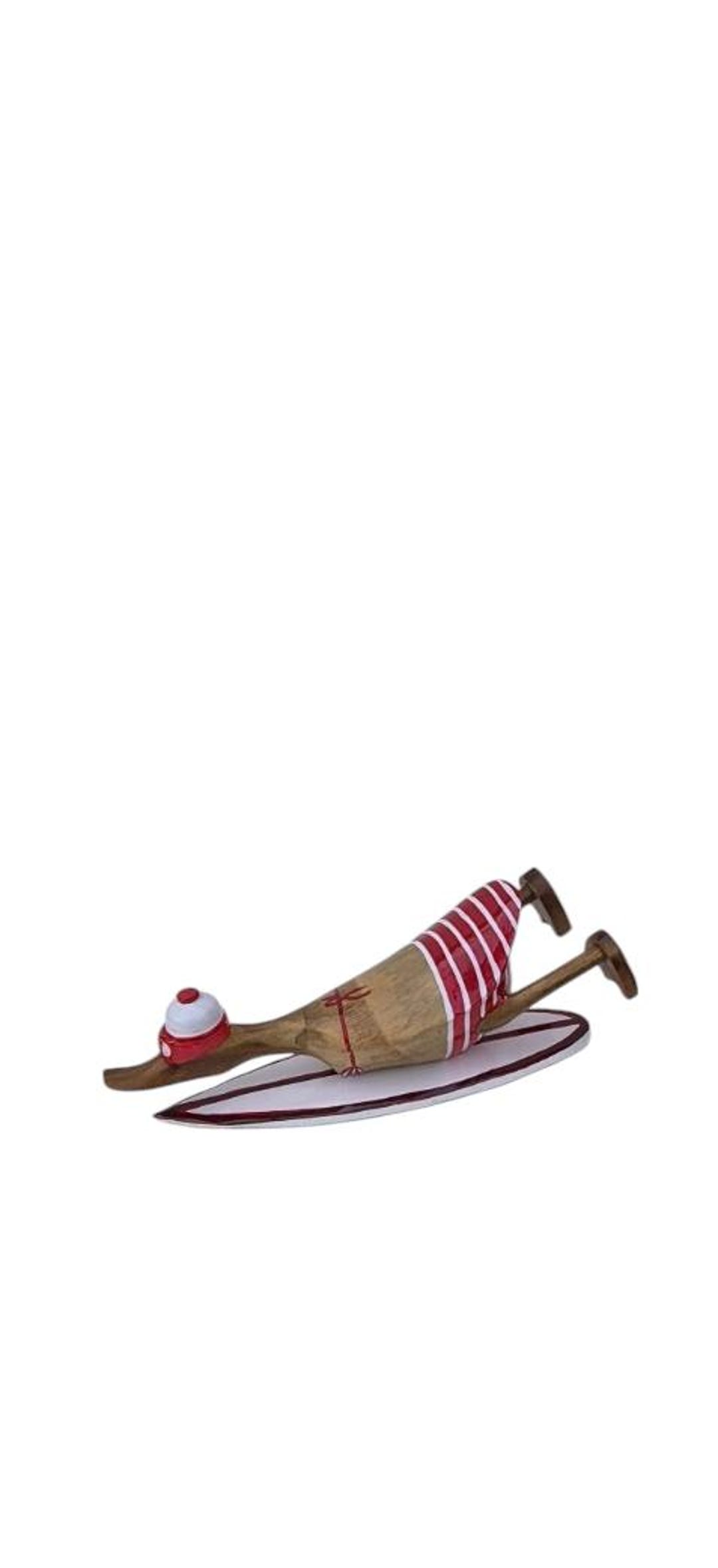 Bamboo Root Surfer Duck Carved Duck Ornament Red Surf Board Duck ...