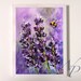 Lavender Honeybee Painting Wildflower Field Painting Meadow - Etsy