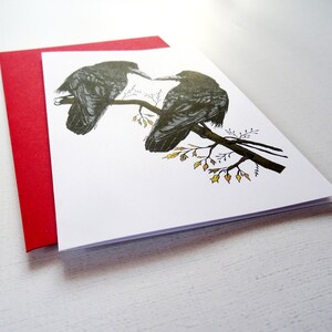 Two Rooks Couple Card, Corvid Birds Fallen in Love, Dark Autumn ...
