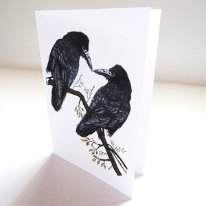 Two Rooks Couple Card, Corvid Birds Fallen in Love, Dark Autumn ...